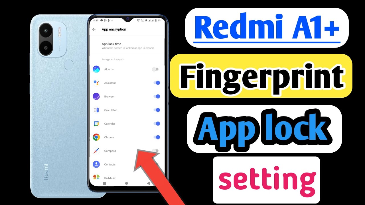 Redmi a1 plus fingerprint app lock/Redmi a1 plus me app lock kaise kare ...