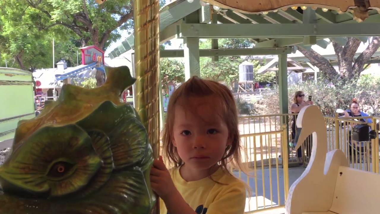 Girls on Carousel, Santa Ana Zoo, 30months - YouTube