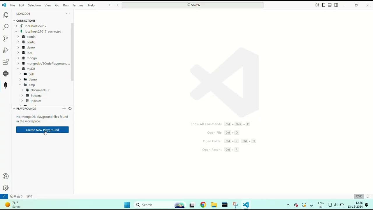Connect VS Code and MongoDB localhost using connection string - YouTube