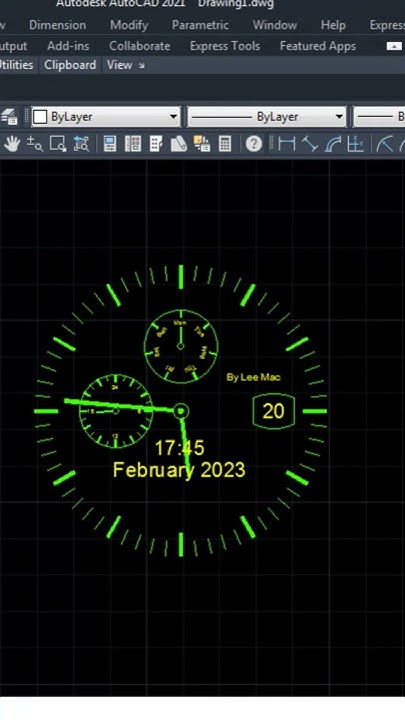 Automatic clock #autocad #cadtips - YouTube