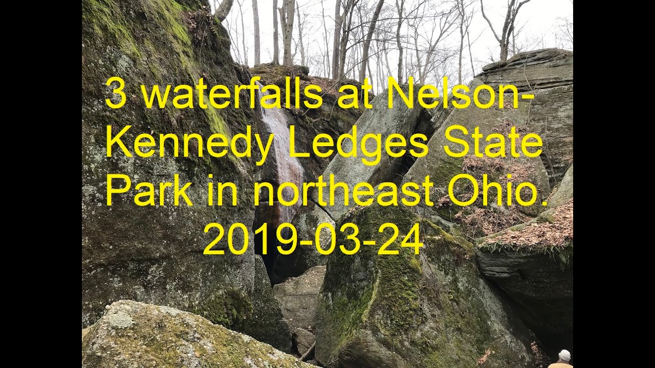 3 Waterfalls at Nelson Ledges State Park on 2019-03-24 - YouTube