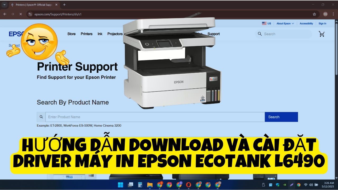 Hướng dẫn Download và cài đặt Driver máy in Epson EcoTank L6490 - YouTube