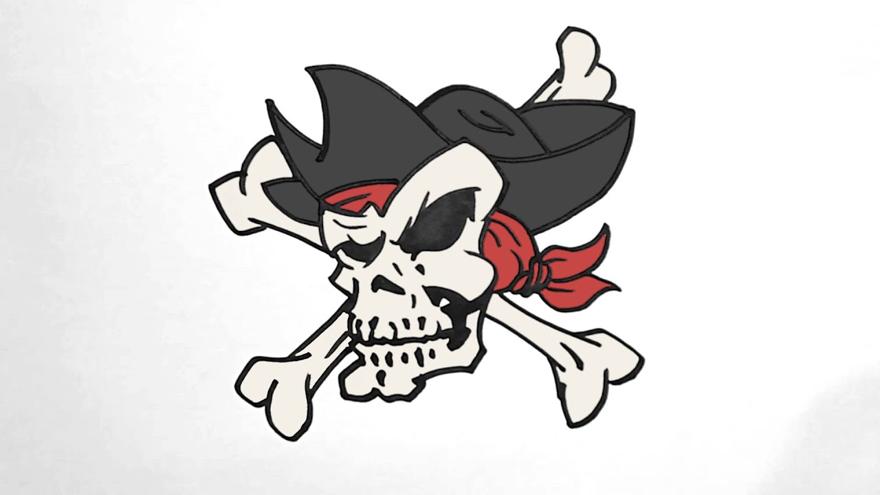 How to Draw PIRATE SKULL In Easy Steps - YouTube
