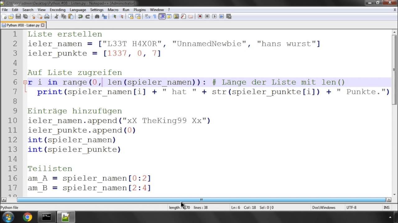 Python Crashkurs für Anfänger #08 | Listen - YouTube