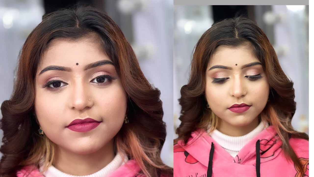 Soft eyelook with full face makeup tutorial//Free online basic makeup course// - YouTube