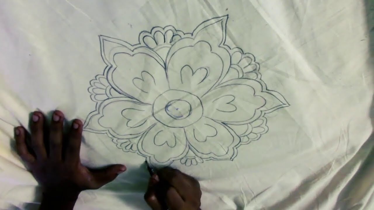 How to Draw New Bed Sheet Design/sofa pillow cover| Corner side table ...