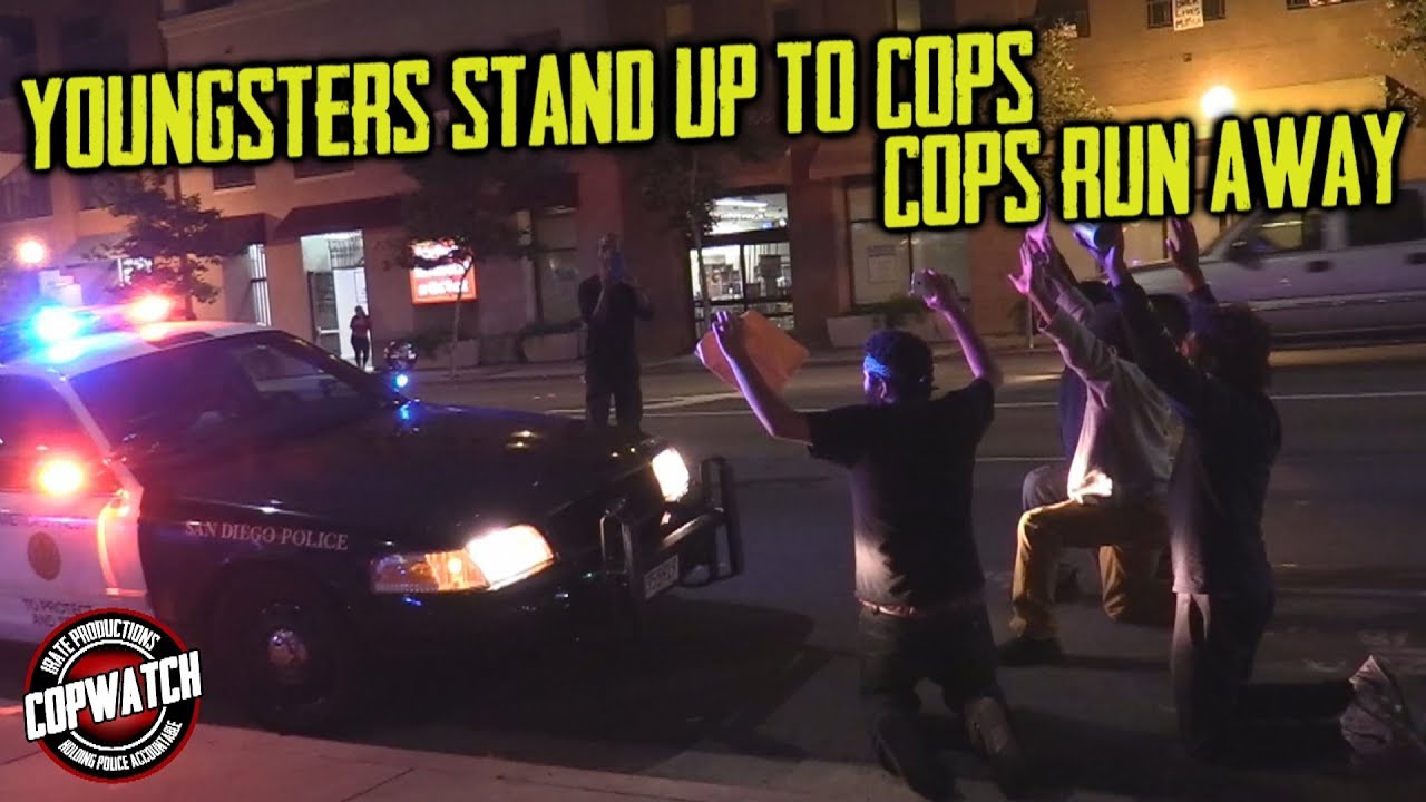 Youngsters Stand Up to Cops - Cops Run Away | Copwatch - YouTube