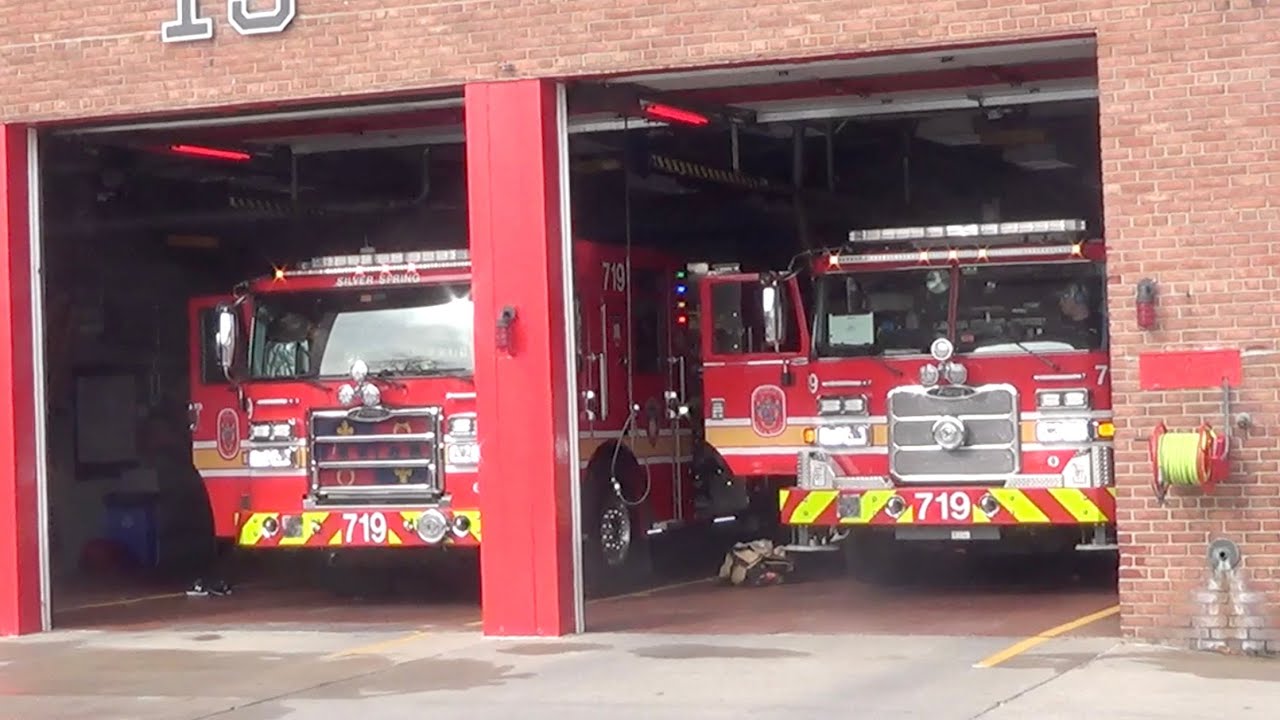 MCFRS Engine 719 & Tower 719 Proceeding - YouTube