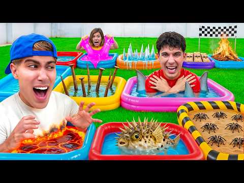 JUEGO DE MESA GIGANTE CON PISCINAS EN LA VIDA REAL !!