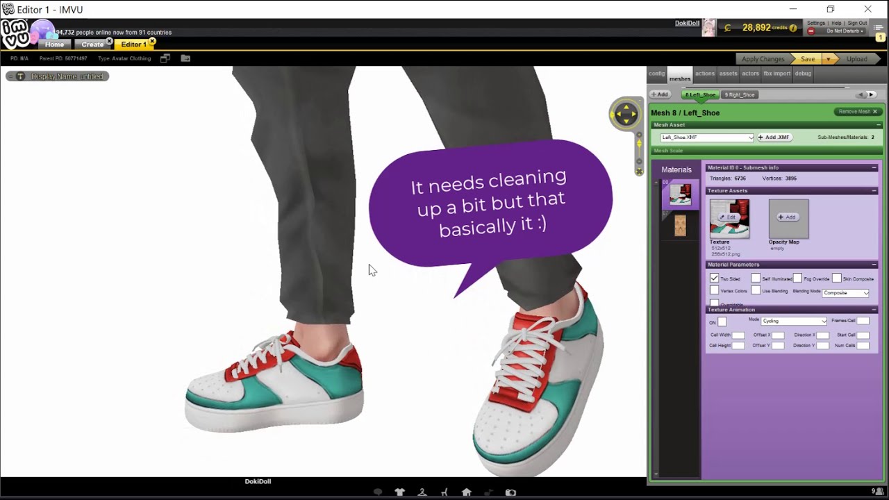 IMVU Shoe Recolor Tutorial - YouTube