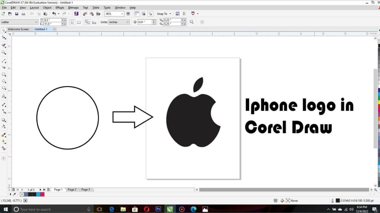 CorelDraw Logo Design Tutorial:How to make IPhone logo in Corel draw ...