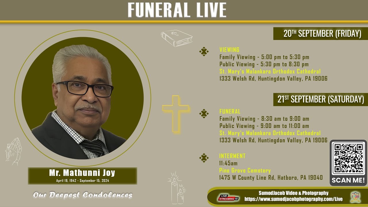 FUNERAL SERVICE - MR. MATHUNNI JOY - YouTube