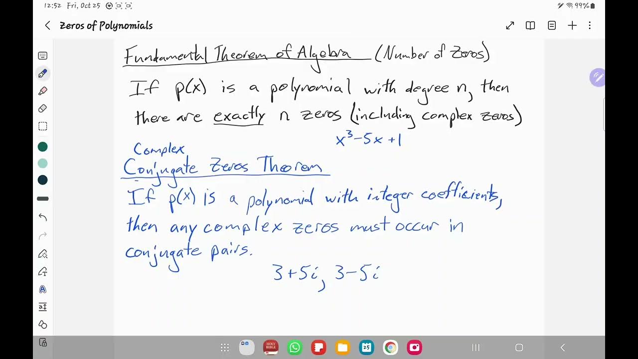 Zeros Theorems for Polynomials - YouTube