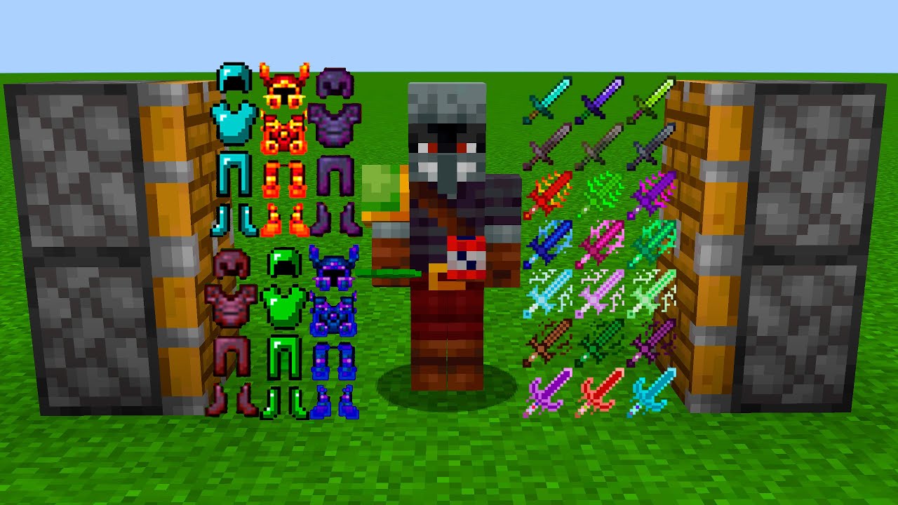 Minecraft griefer + all armors + all swords = a lot of new mobs ...
