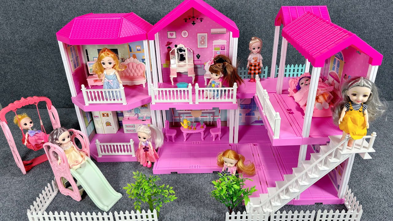 8 Minutes Satisfying with Unboxing Barbie Dream House with Swimming ...