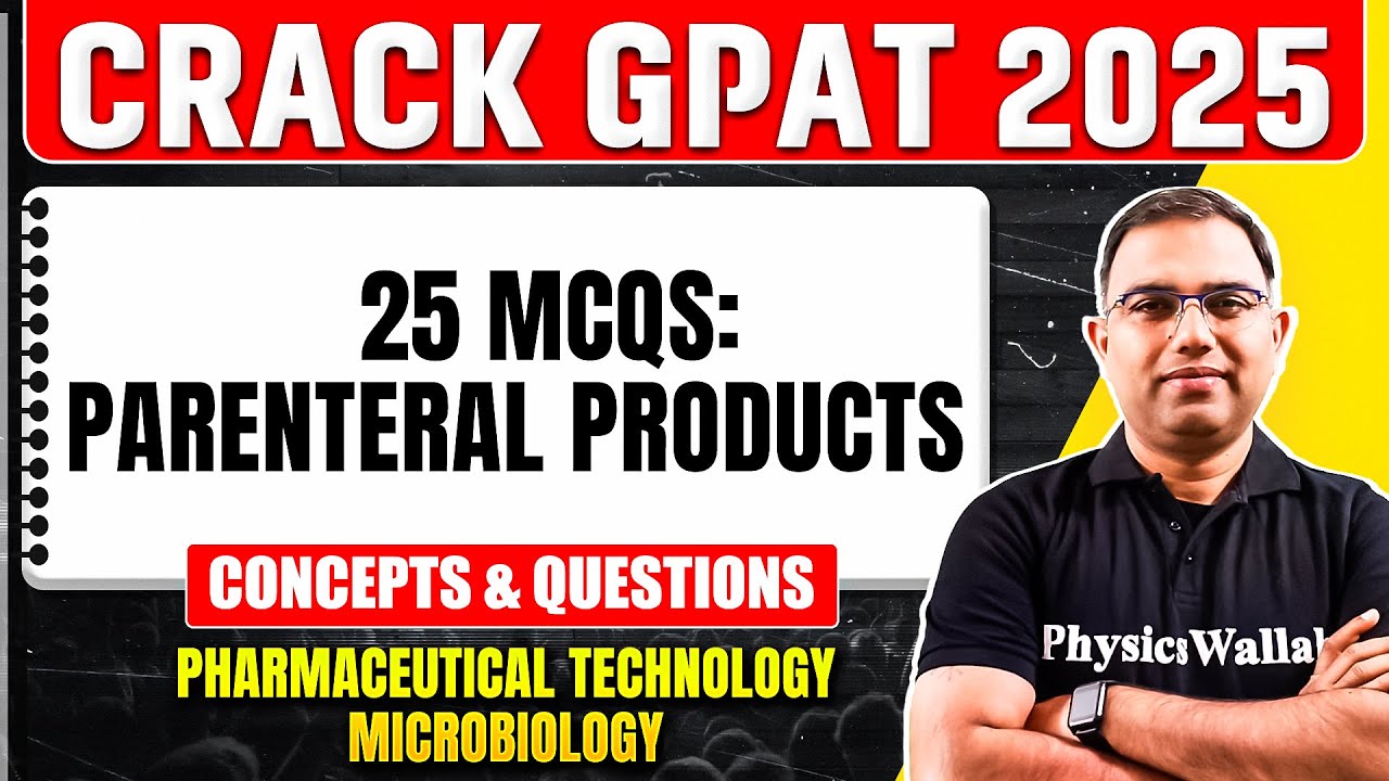 GPAT 2025 Pharmaceutical Technology | Parenteral Products - 25 MCQs ...