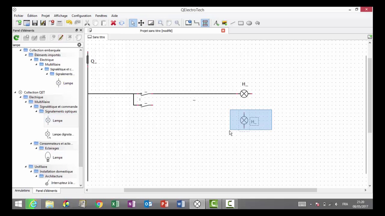 Montage de double allumage ( Schéma développé ) - دارة كهربائية مزدوجة.QElectro Tech - YouTube