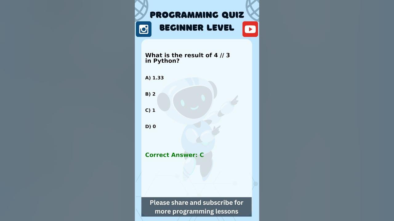 Programming Quiz-Beginner Level #python | #ai | #machinelearning | #datascience | #coding | # ...