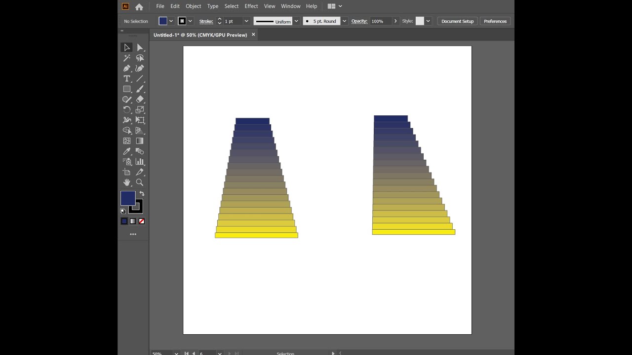 Stair effect in Adobe Illustrator using blend tool - YouTube