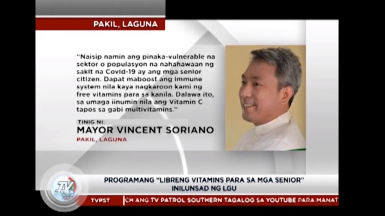 TV PATROL Southern Tagalog - Pakil, Laguna Mayor Vince Soriano - YouTube