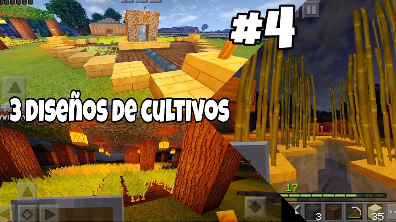como HACER unos CULTIVOS bonitos en MINECRAFT 🥴 | CAP #4 - YouTube
