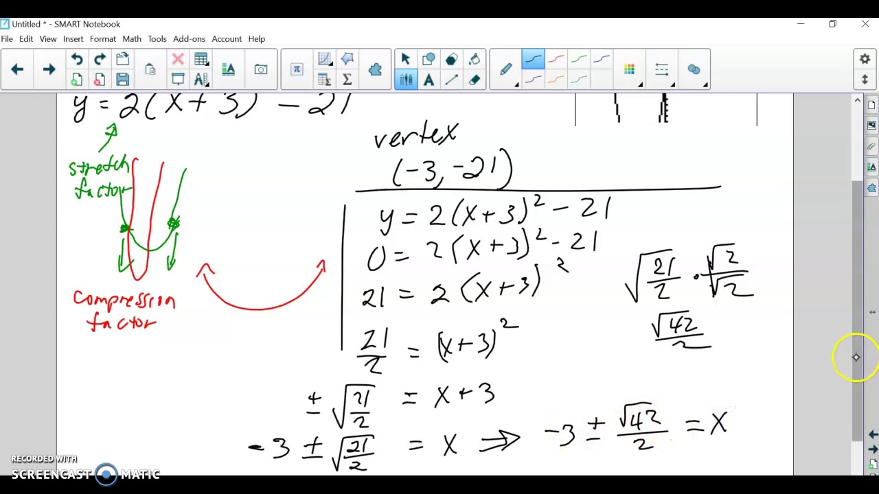 Complete the Square, Vertex Form, Part 3 - YouTube