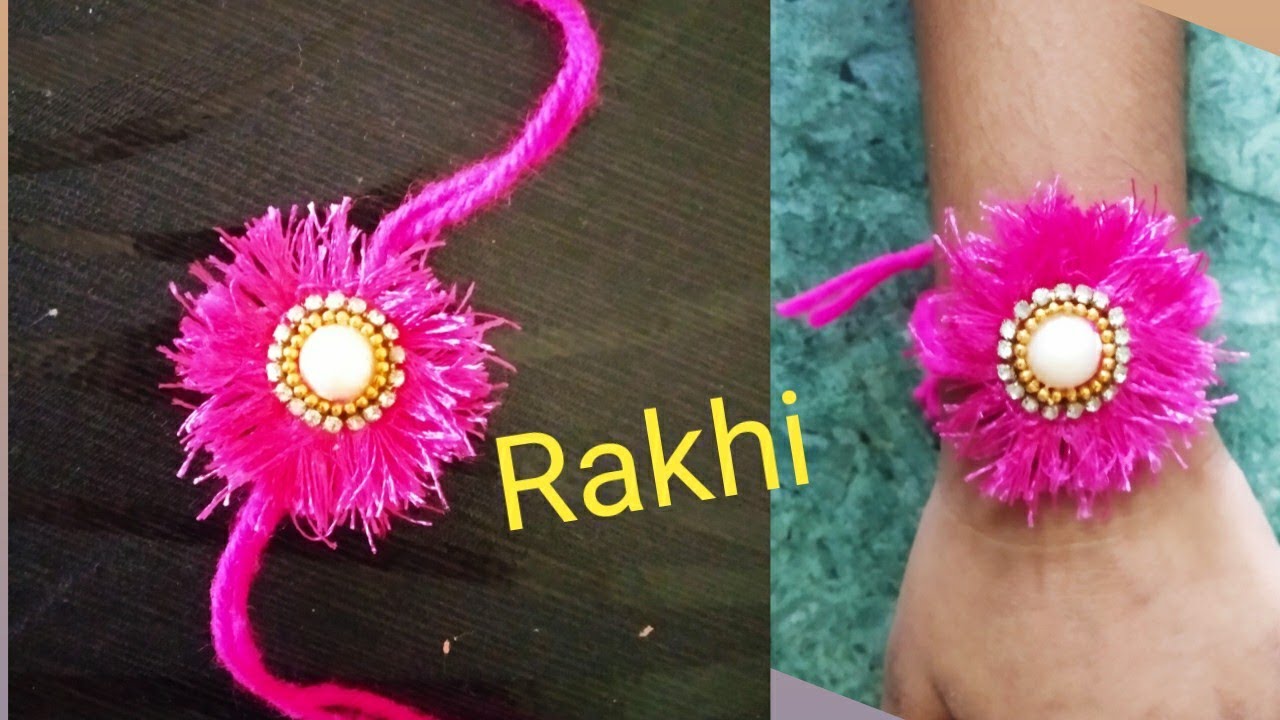 Hand made simple Rakhi at home ||easy rakhi making idea at home - YouTube