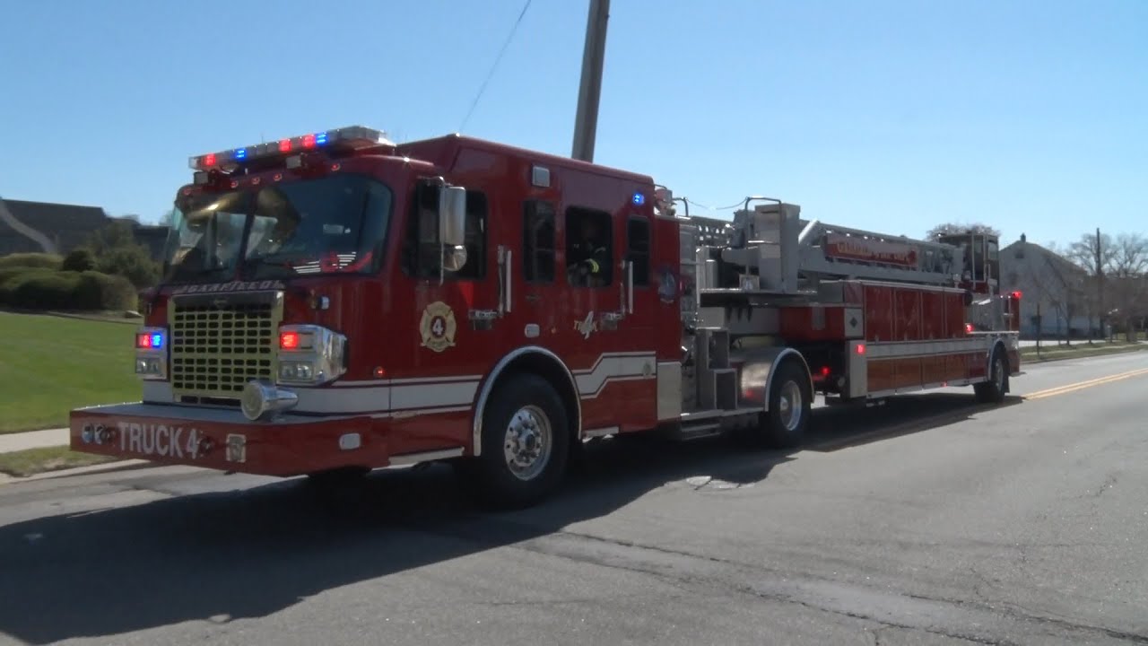 Garfield, NJ Fire Department Truck 4 Responding - YouTube