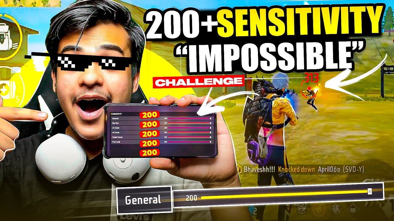 Impossible Challenge #1 - Trying 200 Sensitivity In FreeFire For The ...