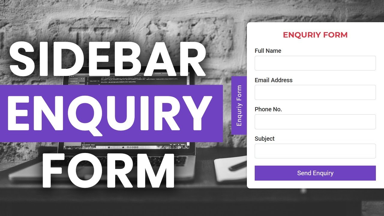 Sliding Sidebar Contact Form Responsive Side Contact Form In HTML Sliding Sidebar Contact Form Responsive Side Contact Form In HTML