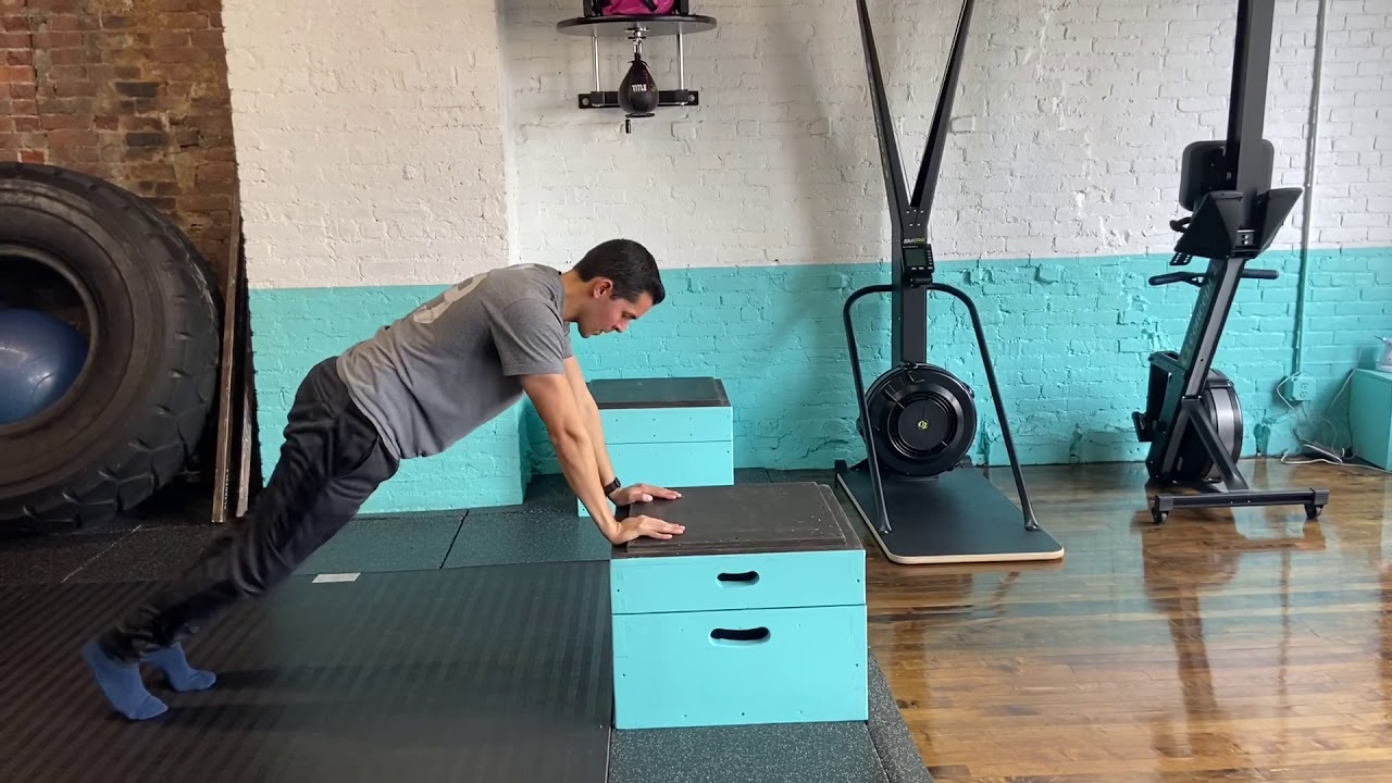 Elevated 18’ Box Burpee Step Back - YouTube