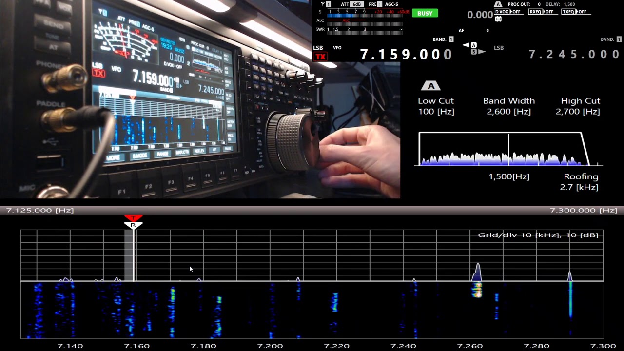 More Kenwood TS-890S remote bandscope over LAN (direct audio) - YouTube