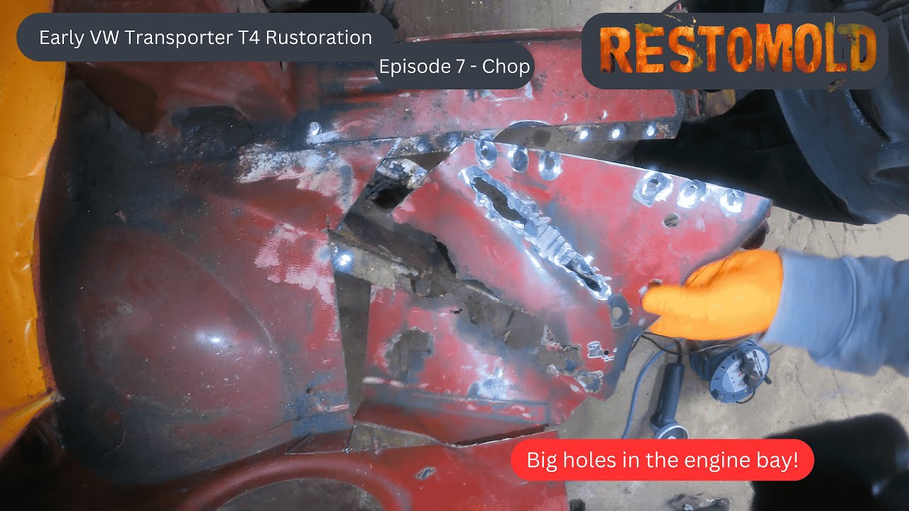 RestoMold Ep7 - VW Transporter T4 Restoration - Rusty engine bay ...
