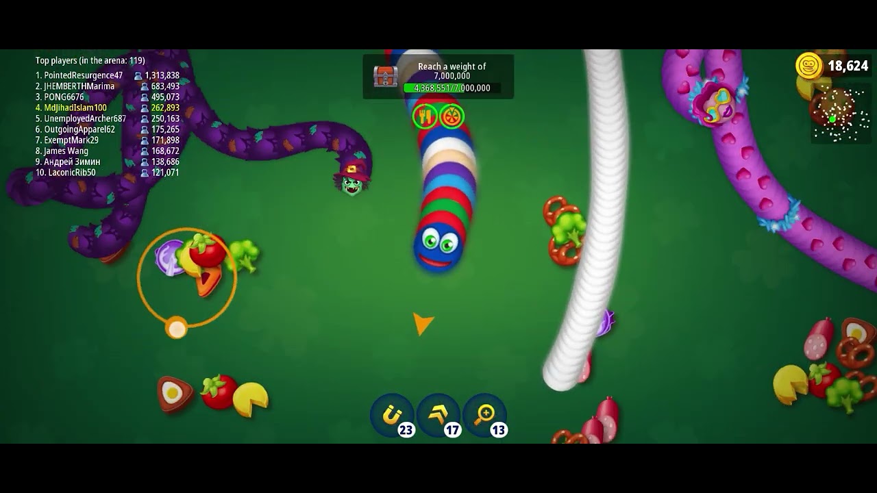 Worms Zone io Biggest Snake Gameplay WormsZone.io 650_000 Score Epic Worms Zone io Best ...