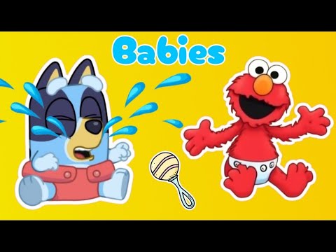 Learning How To Take Care of Baby Bluey & Baby Elmo- Learning Video for ...
