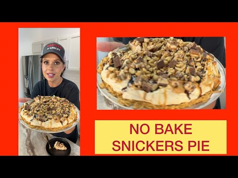 No bake snickers pie