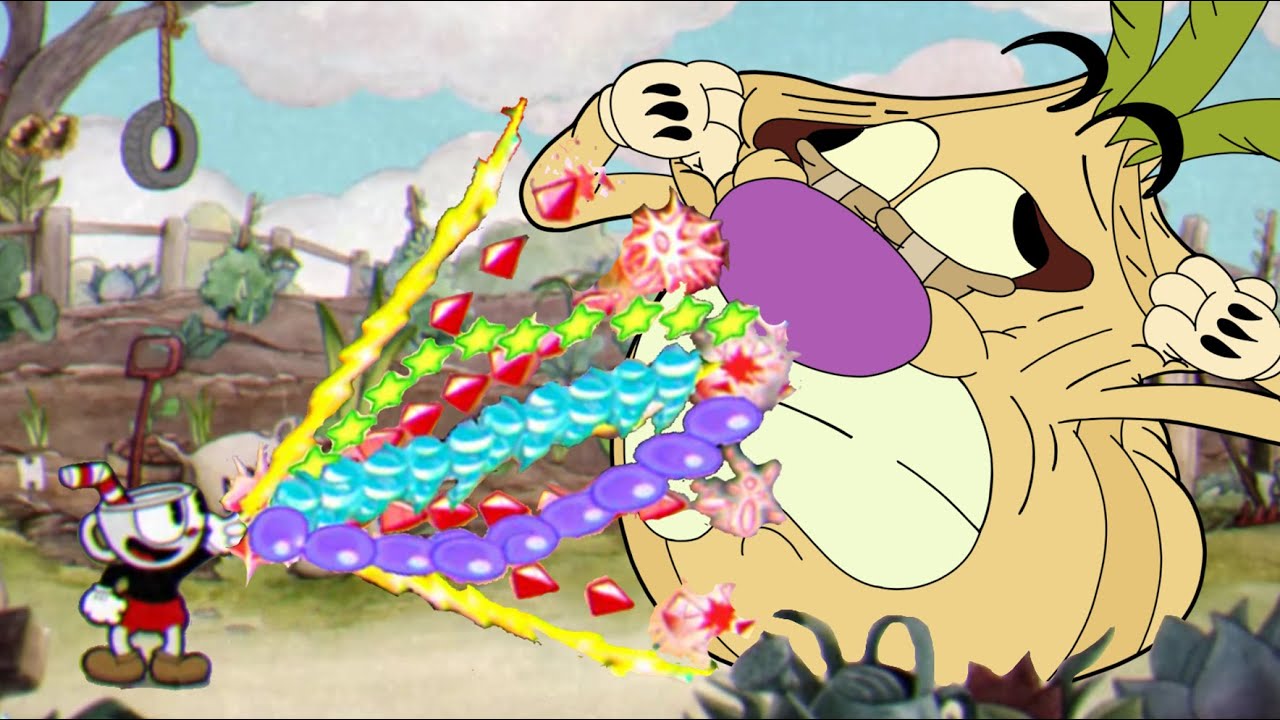 Cuphead - All Bosses Destroyed Using All Weapons Together With Extreme ...