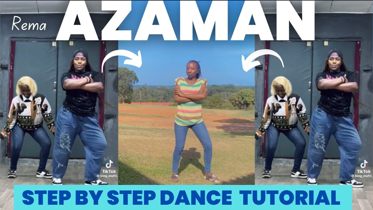 Rema - AZAMAN Easy TikTok DANCE TUTORIAL (mirrored) - YouTube