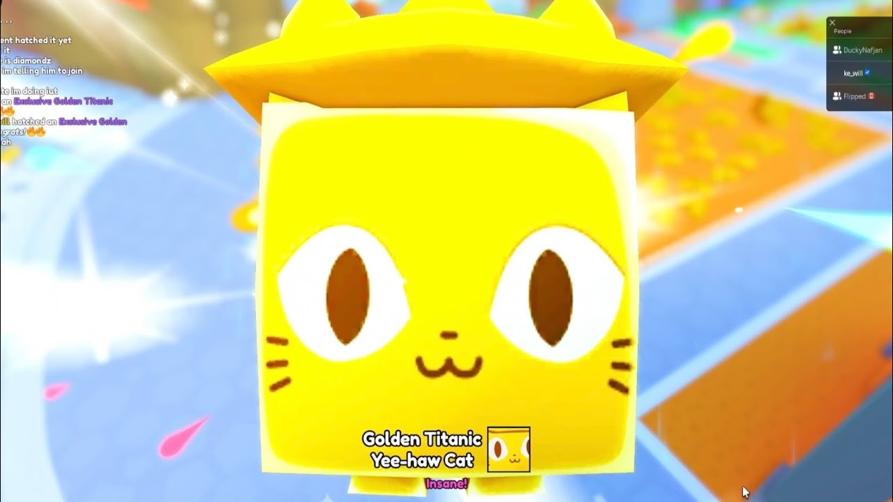 Hatching Golden Titanic Yee-haw Cat in Pet Simulator 99 - YouTube