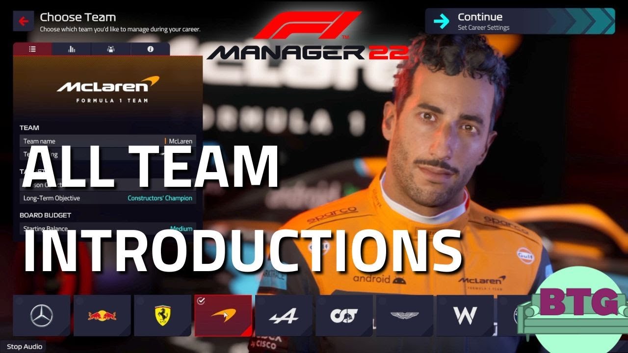 Every Team Introduction: F1 Manager 2022 - YouTube