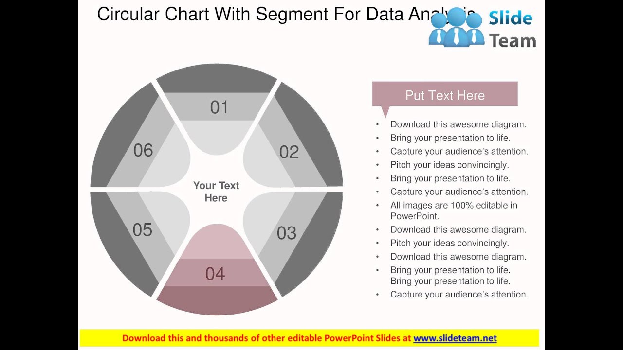 circular chart with segment for data analysis flat powerpoint design ...