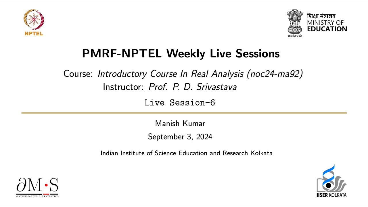 Live Session-6(Introductory Course in Real Analysis) - YouTube
