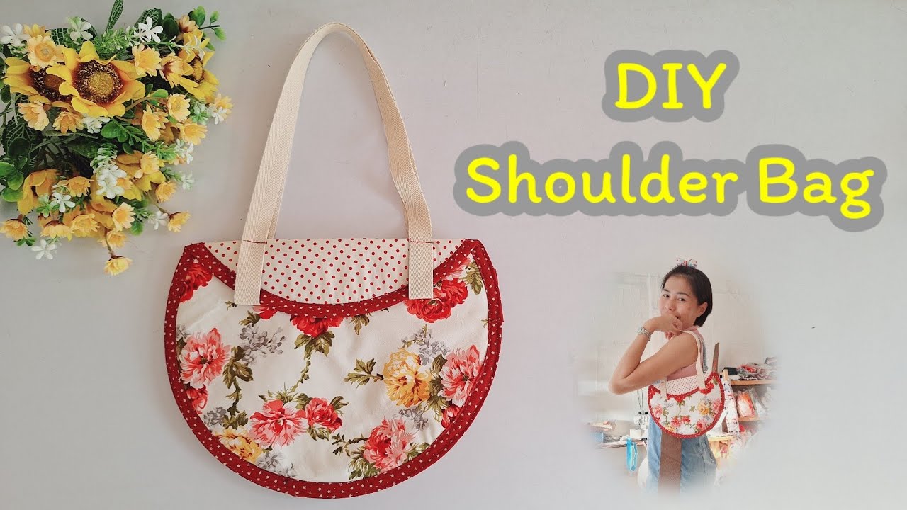 DIY Shoulder Bag. How to sew shoulder bag. circle bag. hand bag. sewing ...