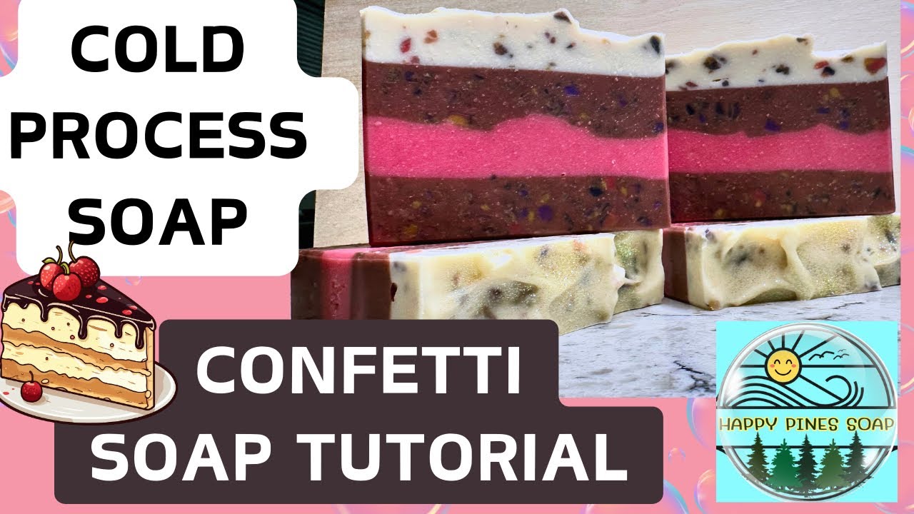 BIRTHDAY CAKE: Confetti Cold Process Soap Tutorial - YouTube