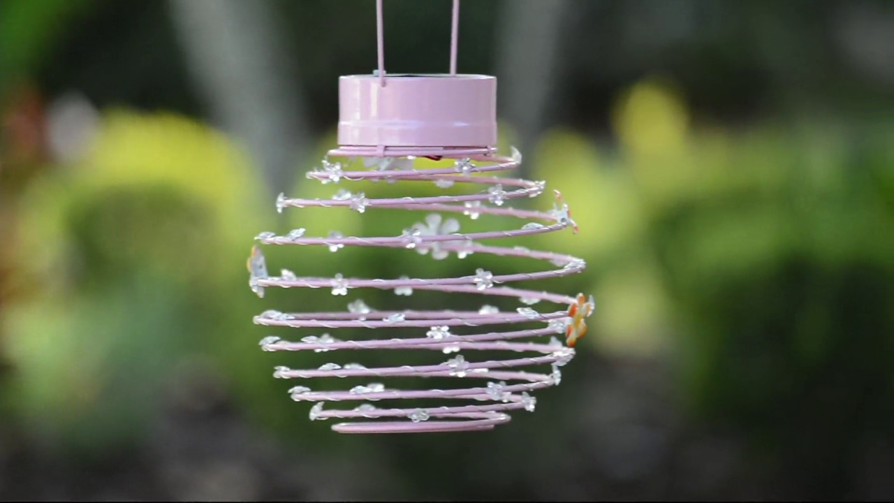 Plow & Hearth Solar Hanging Decorative Spring Lantern on QVC - YouTube