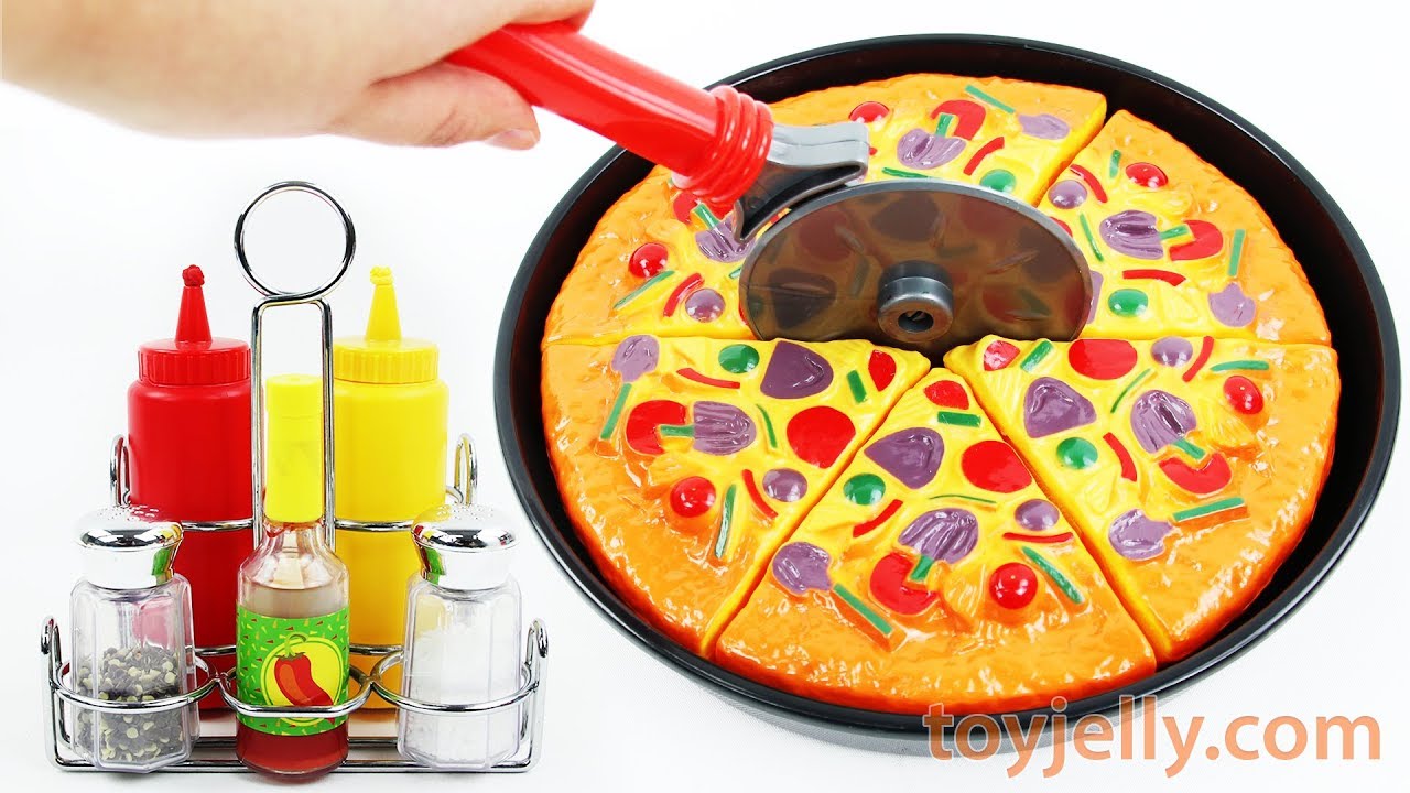 Play Doh Pizza Velcro Cutting Baby Toys Learn Fruits & Vegetables ...