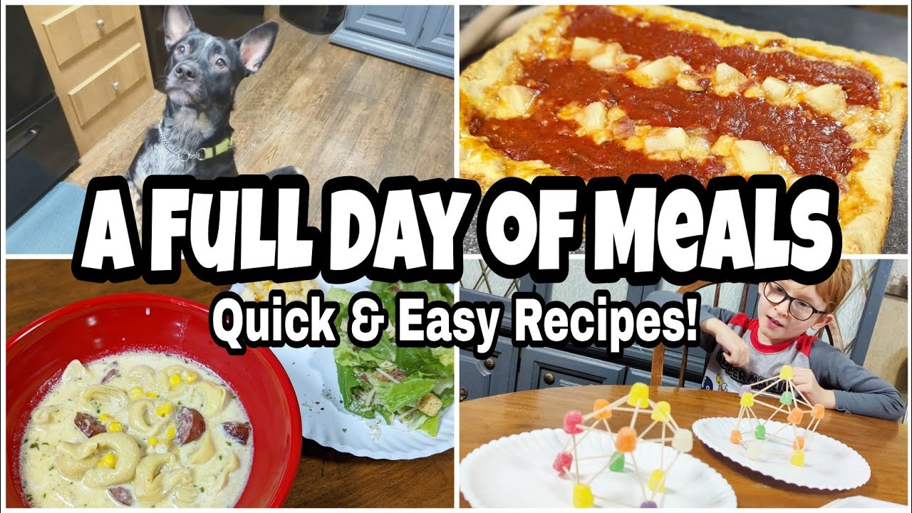 FULL DAY OF MEALS | Fast & Easy Food at Home | A Day of Real Life Meal ...