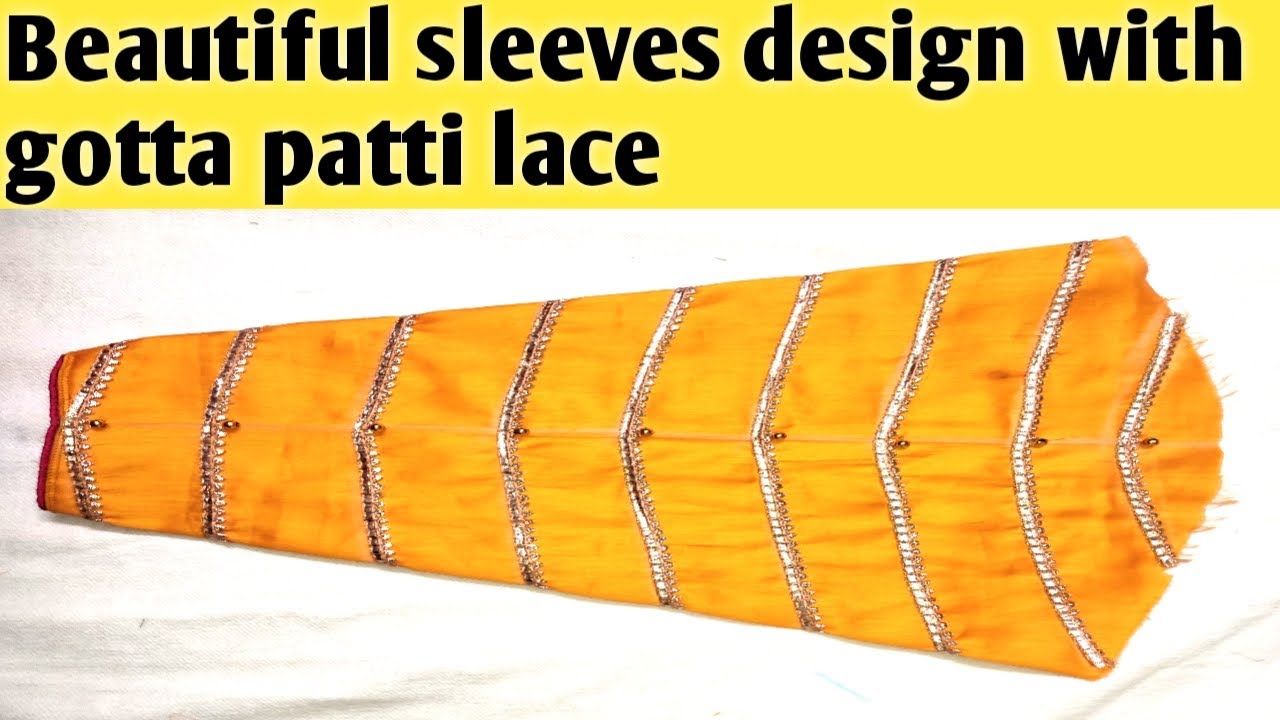 How to make sleeve design with gotta lace II gotta lace ke sath sleeve ...
