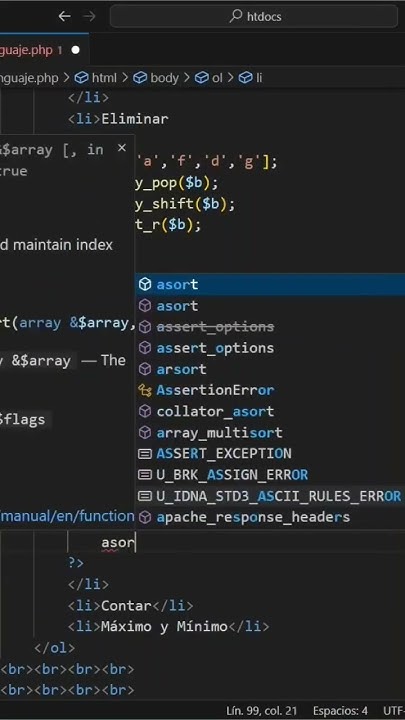 Ordenar Un Array En Php Php Coding Tutorial Array Arraytutorial