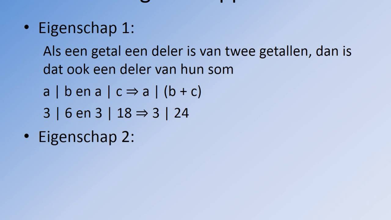 Eigenschappen van delers - YouTube
